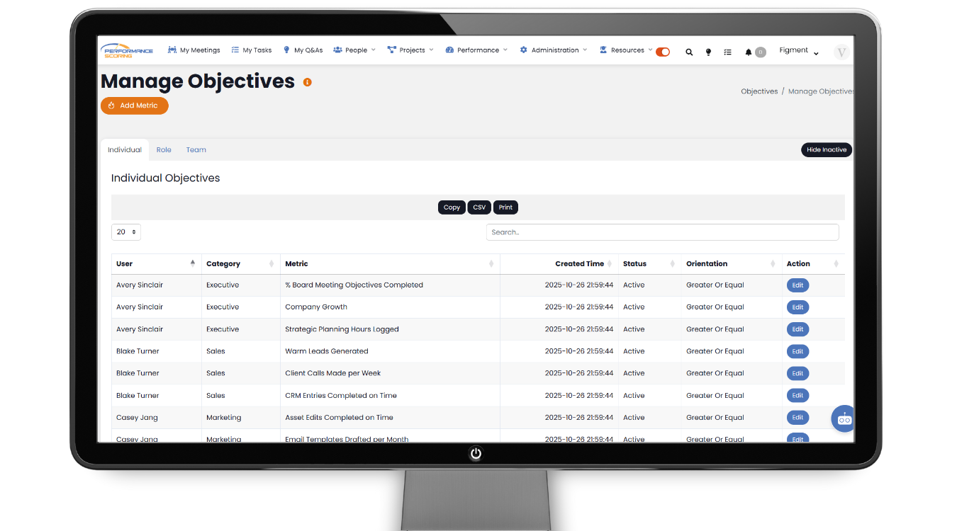 How to Add and Manage Performance Objectives